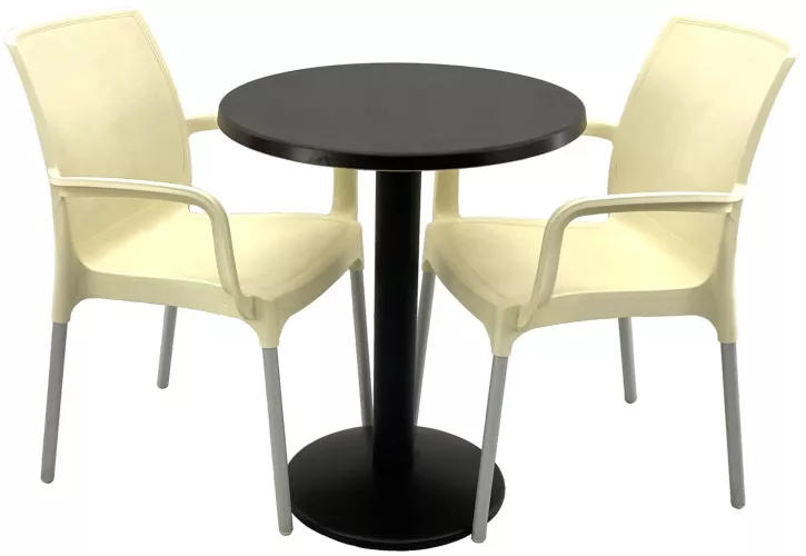 Set bistro de exterior RAKI masa rotunda D60cm cu blat Werzalit New ...