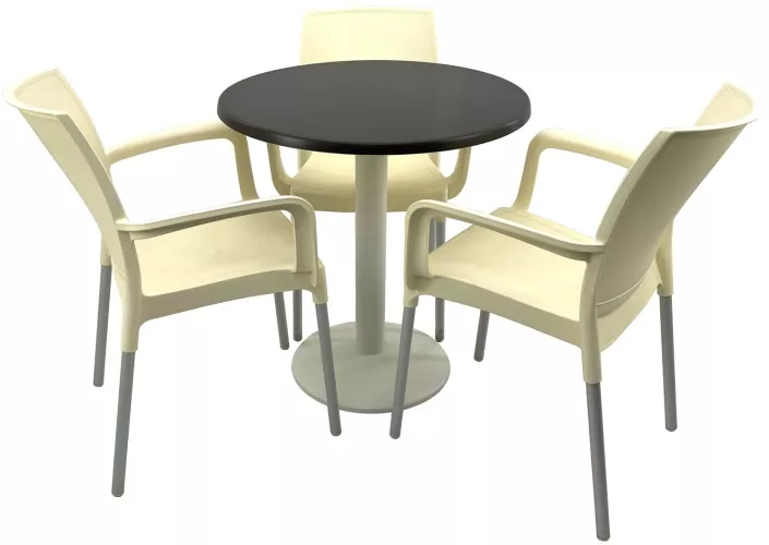 Set bistro de exterior RAKI masa rotunda D70cm cu blat Werzalit New ...