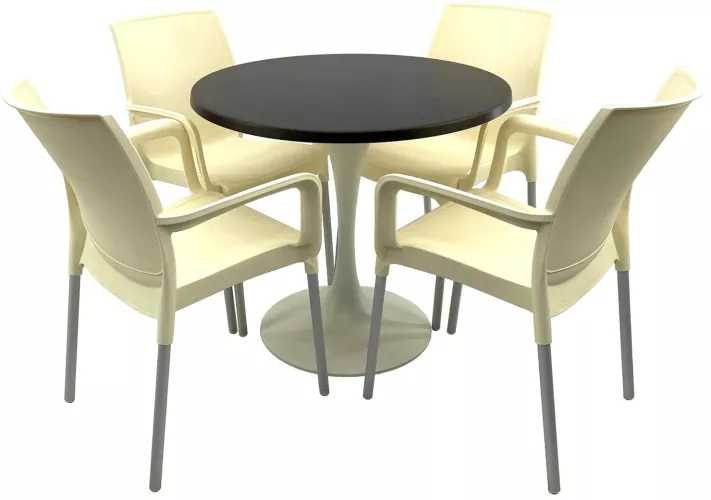 Set bistro de exterior RAKI masa rotunda D80cm cu blat Werzalit New ...