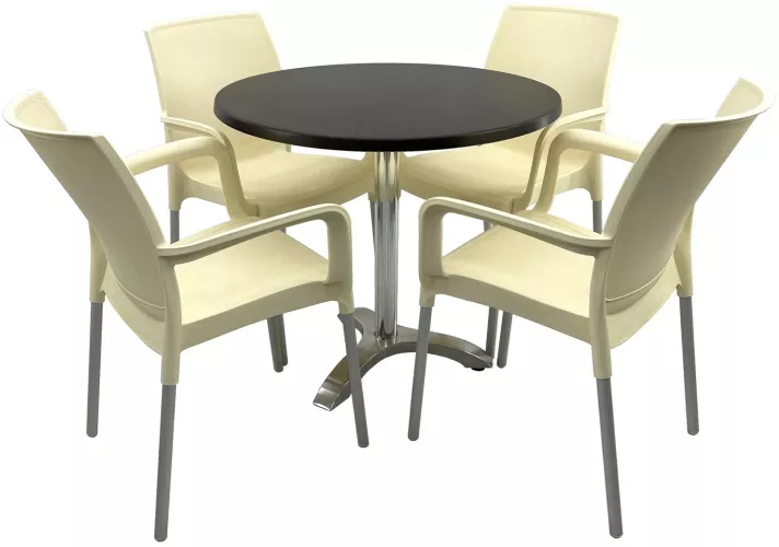 Set bistro de exterior RAKI masa rotunda D80cm cu blat Werzalit New ...