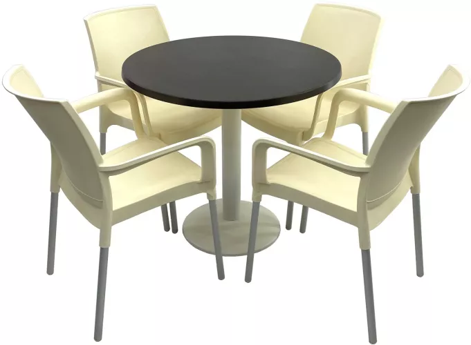 Set bistro de exterior RAKI masa rotunda D80cm cu blat Werzalit New ...