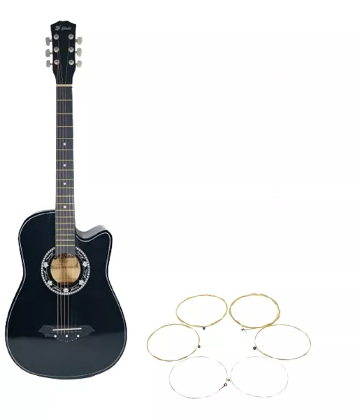 Chitara clasica din lemn IdeallStore® set de corzi incluse 95 cm negru - cel.ro