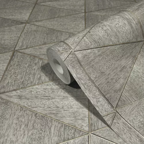 Tapet imitatie lemn mozaic Gri 33355 33355 - cel.ro