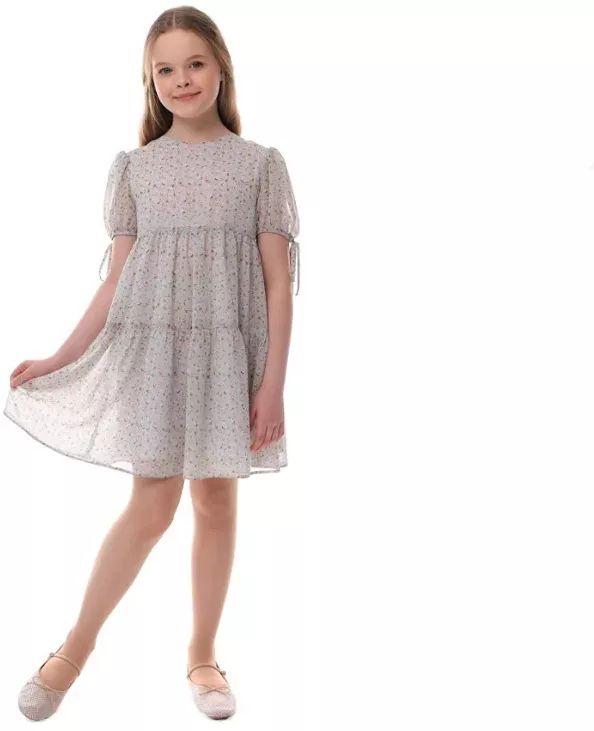 Rochie cu maneca scurta pentru fete Mini Junior RCHMJ-03 Verde RCHMJ-03 ...