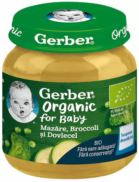 GERBER Bio piure mazare broccoli si dovlecel 125 g f56q_549810357
