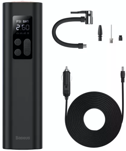 Mini compresor auto Baseus Super LED Portabil Negru crcq000001 - cel.ro