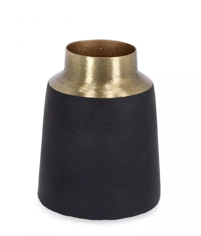 Set 12 vaze flori metal auriu negru Saad 8x10 cm 0185294 - cel.ro