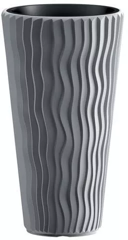 Ghiveci decorativ de flori rotund inalt gri 29.7x53.1 cm Sandy DPSP300 ...