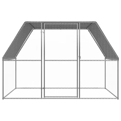 VidaXL Cotet pentru pui argintiu si gri 3x2x2 m otel galvanizat 155889 ...