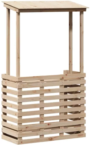 VidaXL Masa bar de exterior cu acoperis 112 5x57x195 5 cm lemn masiv 832534