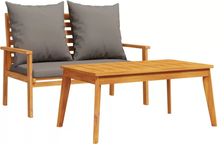 VidaXL Set de gradina cu perna lemn masiv de acacia