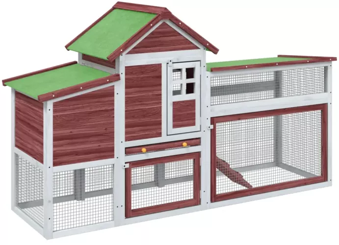 VidaXL Cotet de gaini cafeniu 186 5x58 5x113 cm lemn masiv de pin ...