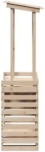 VidaXL Masa bar de exterior cu acoperis 112 5x57x195 5 cm lemn masiv 832534