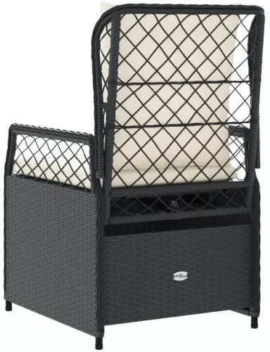 VidaXL Scaune de gradina rabatabile 2 buc. negru poliratan 368661 - cel.ro