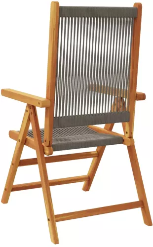 VidaXL Scaune de gradina rabatabile 4 buc. gri lemn masiv acacia ...