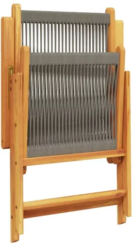 VidaXL Scaune de gradina rabatabile 4 buc. gri lemn masiv acacia ...
