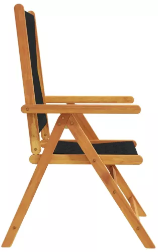 VidaXL Scaune de gradina rabatabile 4 buc. negru lemn masiv acacia ...