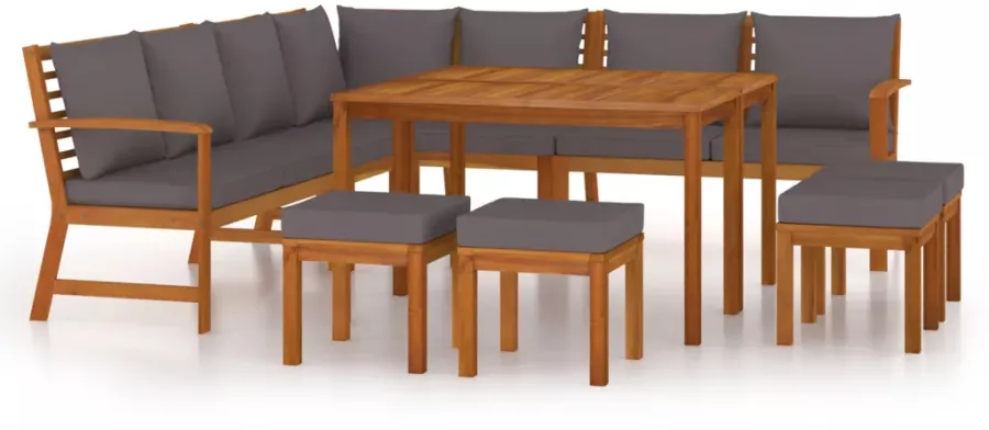 VidaXL Set mobilier gradina cu perne 11 piese lemn masiv de acacia ...