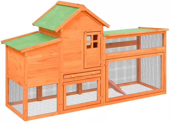 VidaXL Cotet de gaini maro 186 5x58 5x113 cm lemn masiv de pin 172228 ...