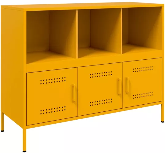VidaXL Dulap galben mustar 100 5x39x79 cm otel laminat la rece 843093 ...