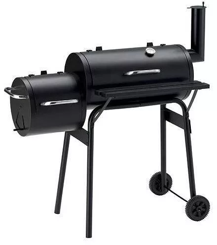 Gratar gradina grill dreptunghiular cu roti capac afumatoare si horn ...