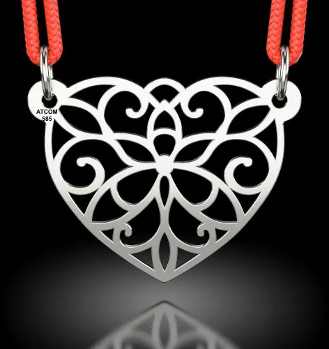 Pandantiv din argint cu snur model Inima dantelata 6dza_139139473 - cel.ro