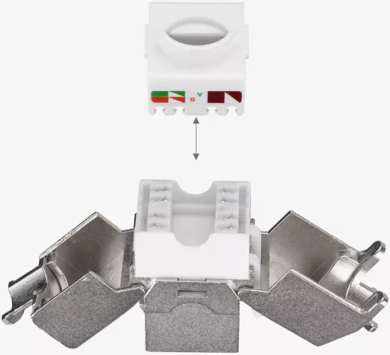 Set 8 Prize duble de retea RJ45 10G cu 16 mufe CAT 6A Kwmobile Alb ...