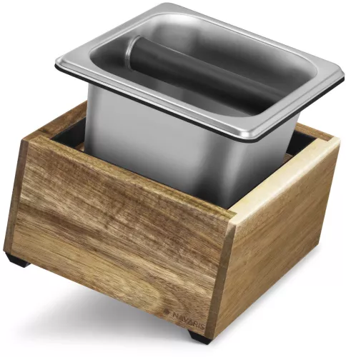 Cos pentru zatul de cafea din lemn si inox Navaris Bara de silicon ...