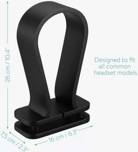 Suport pentru casti Navaris din lemn de stejar cu depozitare cablu ...