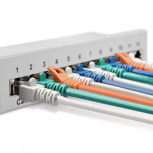 Patch Panel Cat6 cu 12 porturi RJ45 si montare pe perete Kwmobile Gri ...