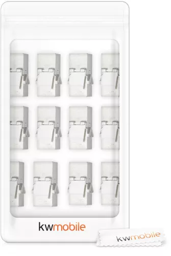 Set 12 Mufe pentru cabluri Ethernet RJ45 si Cat 6A Kwmobile Argintiu ...