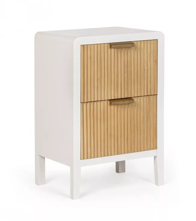 Comoda 2 sertare lemn alb natur Charley 40x30x60 cm 0748598 - cel.ro