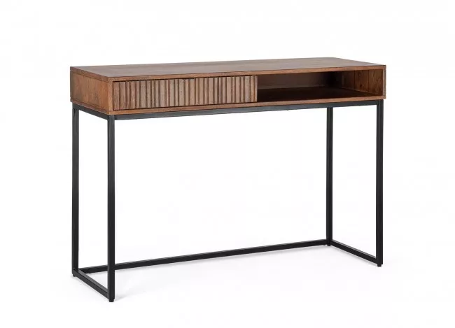 Consola otel negru lemn maro Tadita 110x40x78 cm 0746971 - cel.ro