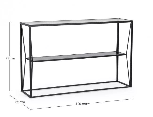 Consola otel negru sticla Hydra 120x32x75 cm 0747210 - cel.ro