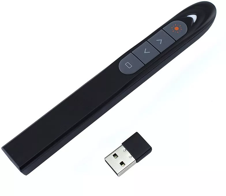 Presenter wireless laser pointer usb android ios windows 100 m 650 nm negru BP88 - cel.ro