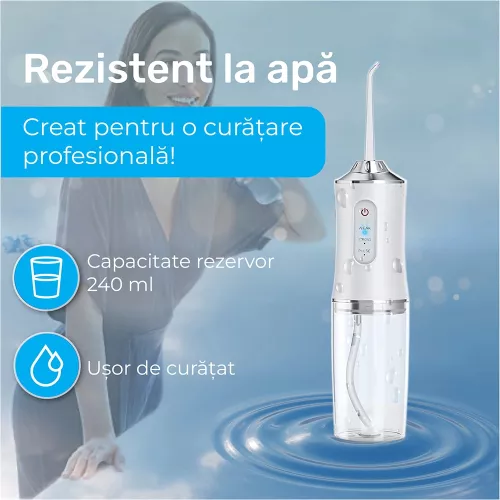Irigator Oral pentru Dus Bucal MRG MA8 4 Capete Curatare Cu Acumulator ...