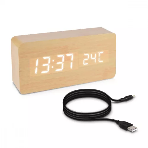 Ceas digital din lemn cu alarma umiditate temperatura 38876 yis3 ...