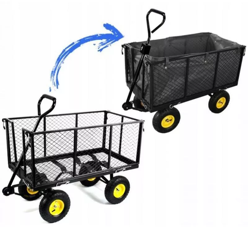 Carucior de gradina transport Chomik metalic negru max 450 kg 102x52x72 ...