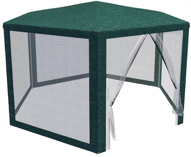 Cort Pavilion Hexagonal cu Diametru 4m si 6 Pereti Laterali tip Plasa ...