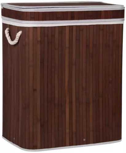 Cos rufe 3 compartimente bambus maro 100 L 50x31x63 cm Springos HA0067