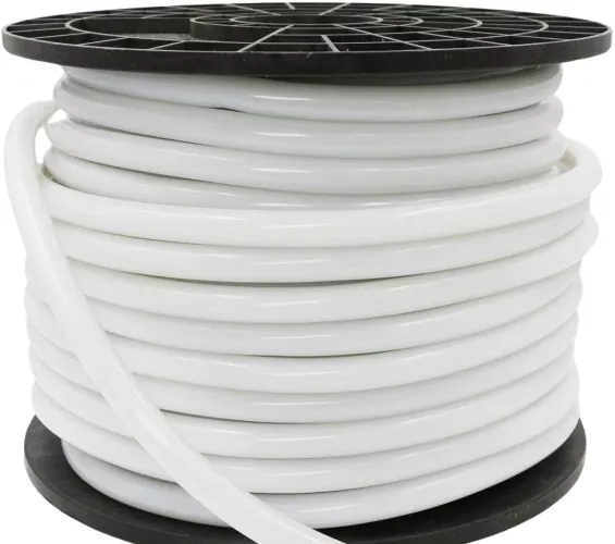 Furtun LED Neon Flex Rotund 220V 8W/m 100m Lumina Alb Calda 2800K - cel.ro