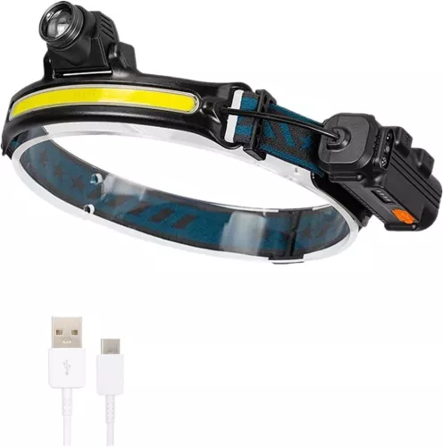 Lanterna frontala de cap USB LED 6 moduri iluminare MRKT7125 - cel.ro