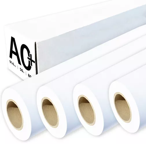 Set 4 Role Hartie plotter A0+ ROLTECH - Dimensiune 914mm x 50m - 80gr ...