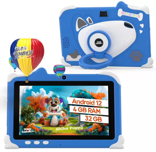 Tableta copii SMART TabbyBoo Shiba 2025 32GB 4GB RAM Android 12 cu ...