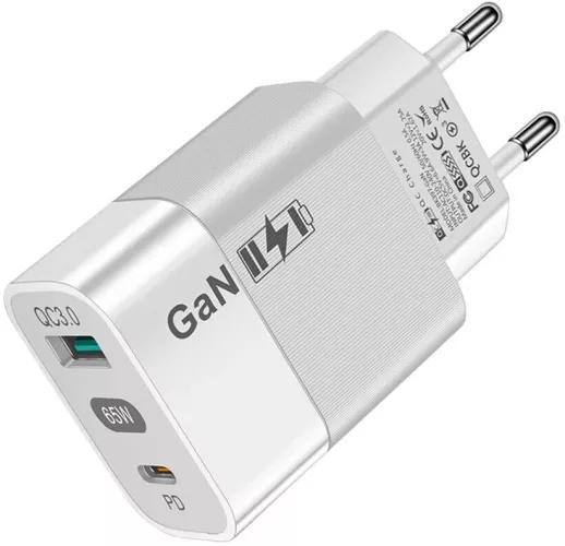 Incarcator Priza GaN USB Type-C 65W - Techsuit CHPD131 - White forg ...