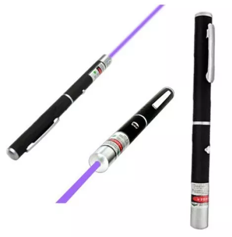 Laser Pointer Albastru Puternic cu Cap Proiectie si 2 Baterii Incluse ...