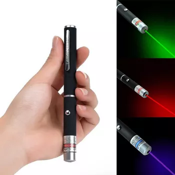Laser Pointer Rosu Puternic cu Cap Proiectie si 2 Baterii Incluse ...