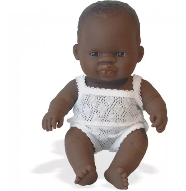 Papusa Baby african fata Miniland 21cm ML31124
