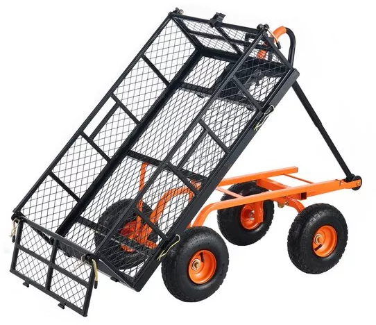 Carucior de gradina basculabil 4 x roti Capacitate 200 kg Vivatechnix ...