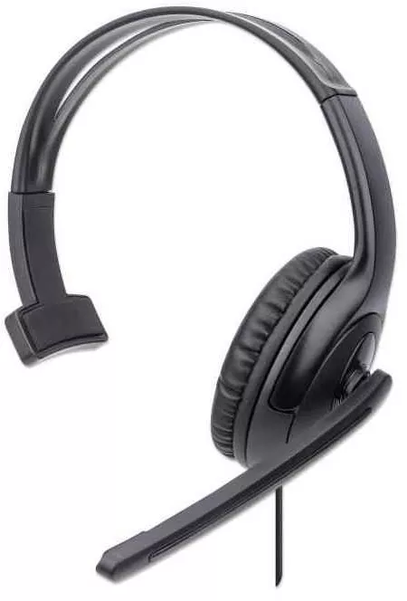 Casti mono Over-Ear cu microfon USB control volum 1.5m Manhattan 179874 ...
